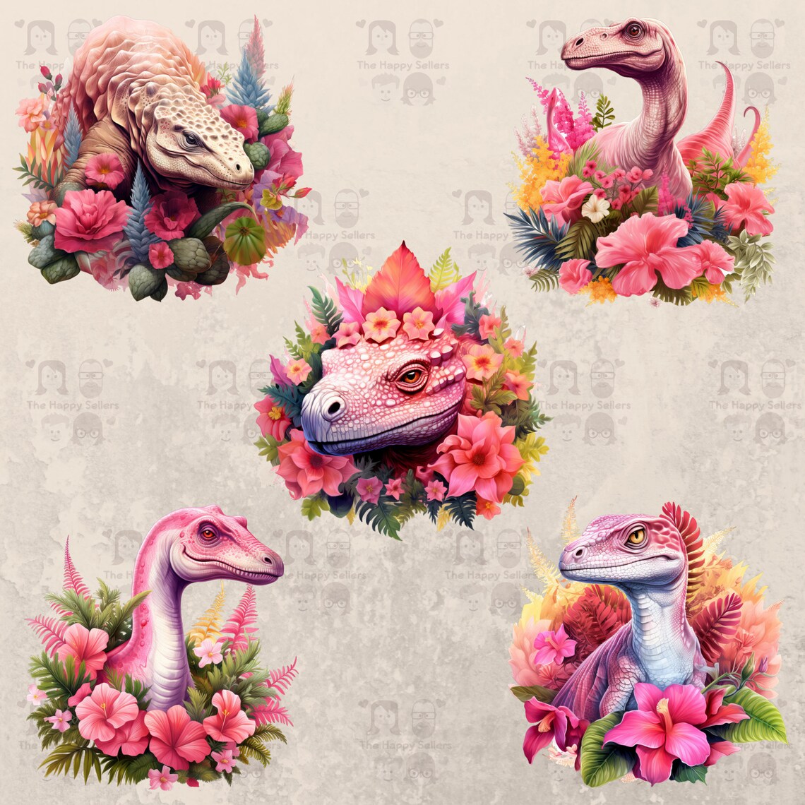 20 Pink Dinosaurs Clipart Pack INSTANT DOWNLOAD 20 Adorable - Etsy