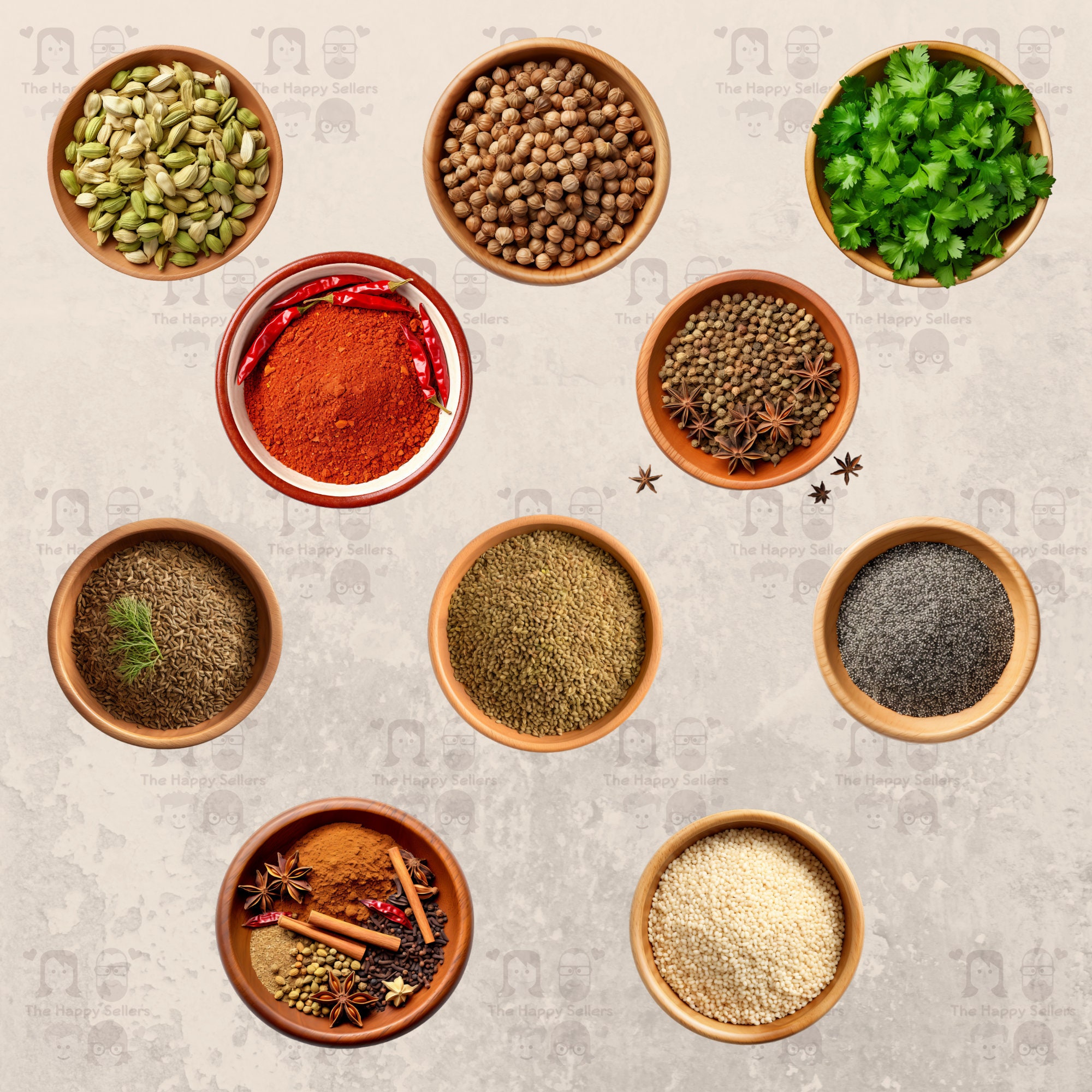 40 Spice Bowls Clipart Pack INSTANT DOWNLOAD 40 Vibrant Spice Bowl ...