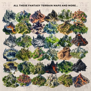 134 Fantasy Terrain Maps Clipart Bundle - Instant Download, PNG Images ...