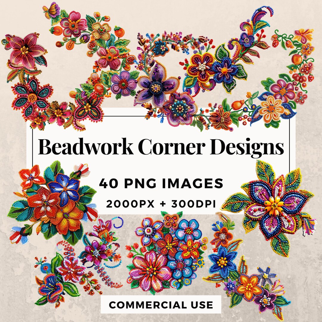 40 Beadwork Corner Designs Clipart Pack INSTANT DOWNLOAD 40 Beadwork ...