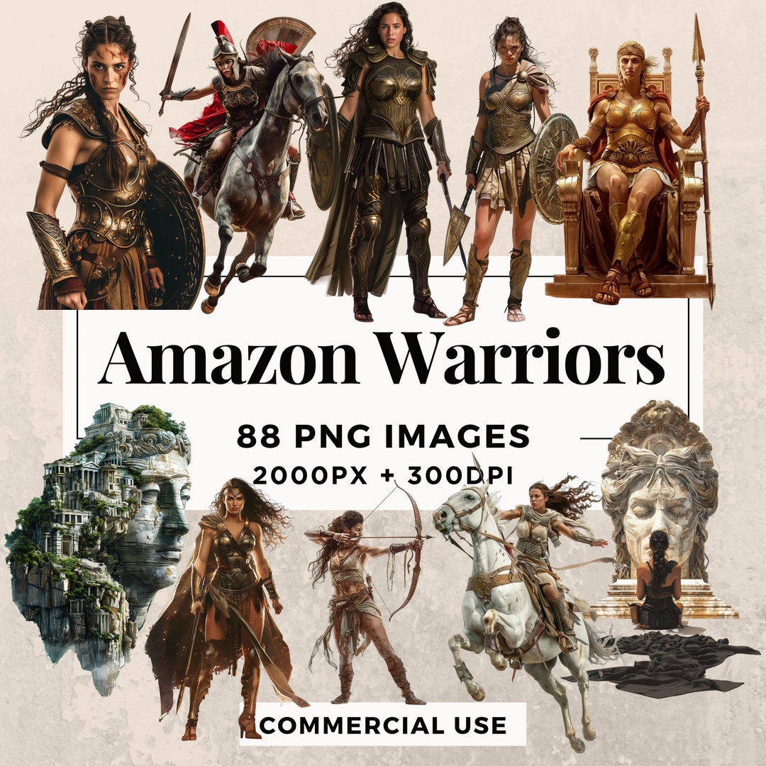 88 Amazon Warriors Clipart Pack INSTANT DOWNLOAD 88 Powerful Warrior ...