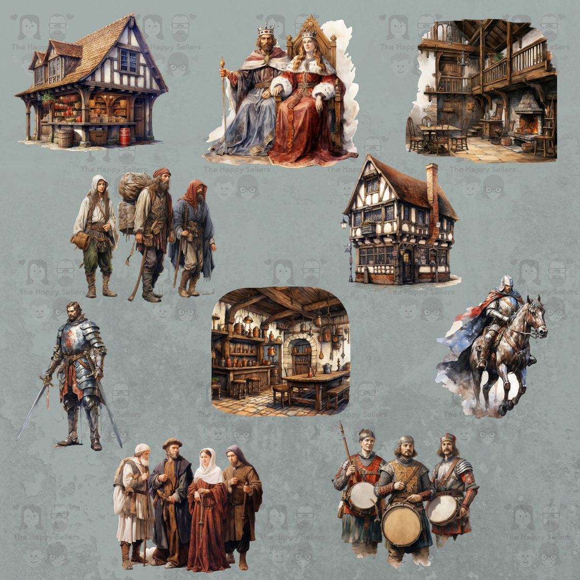 40 Medieval Life Clipart Pack INSTANT DOWNLOAD 40 Medieval - Etsy