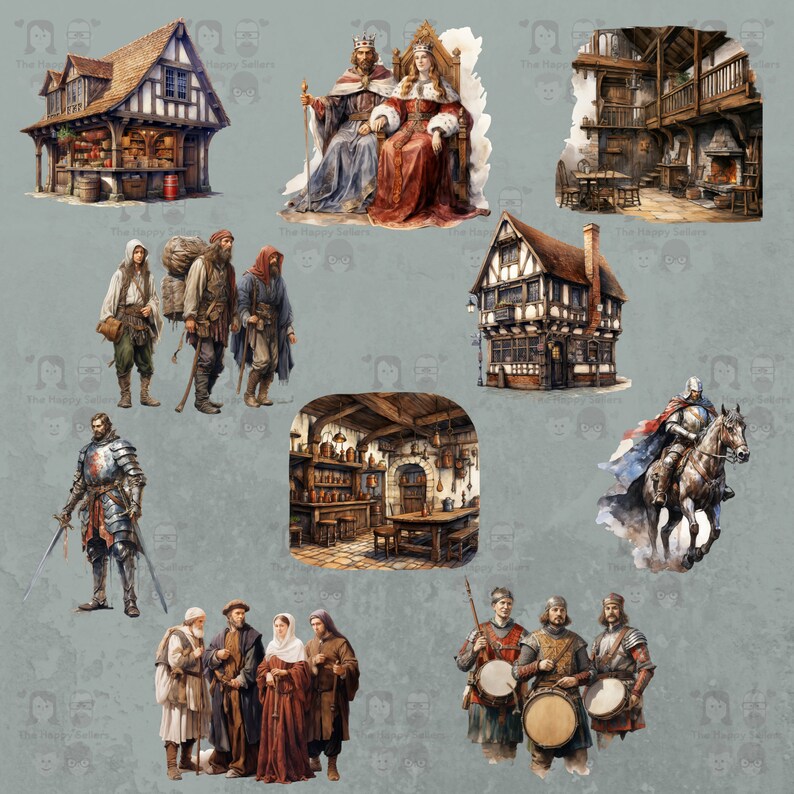 40 Medieval Life Clipart Pack INSTANT DOWNLOAD 40 Medieval - Etsy