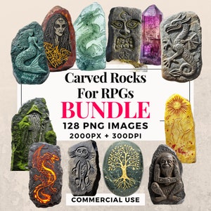 128 Carved Rocks for Rpgs Clipart Bundle - Instant Download, PNG Images ...