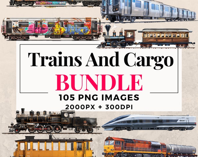 Railroad/railway Clipart Set - Train, Track, Station, Transport, Toy ...