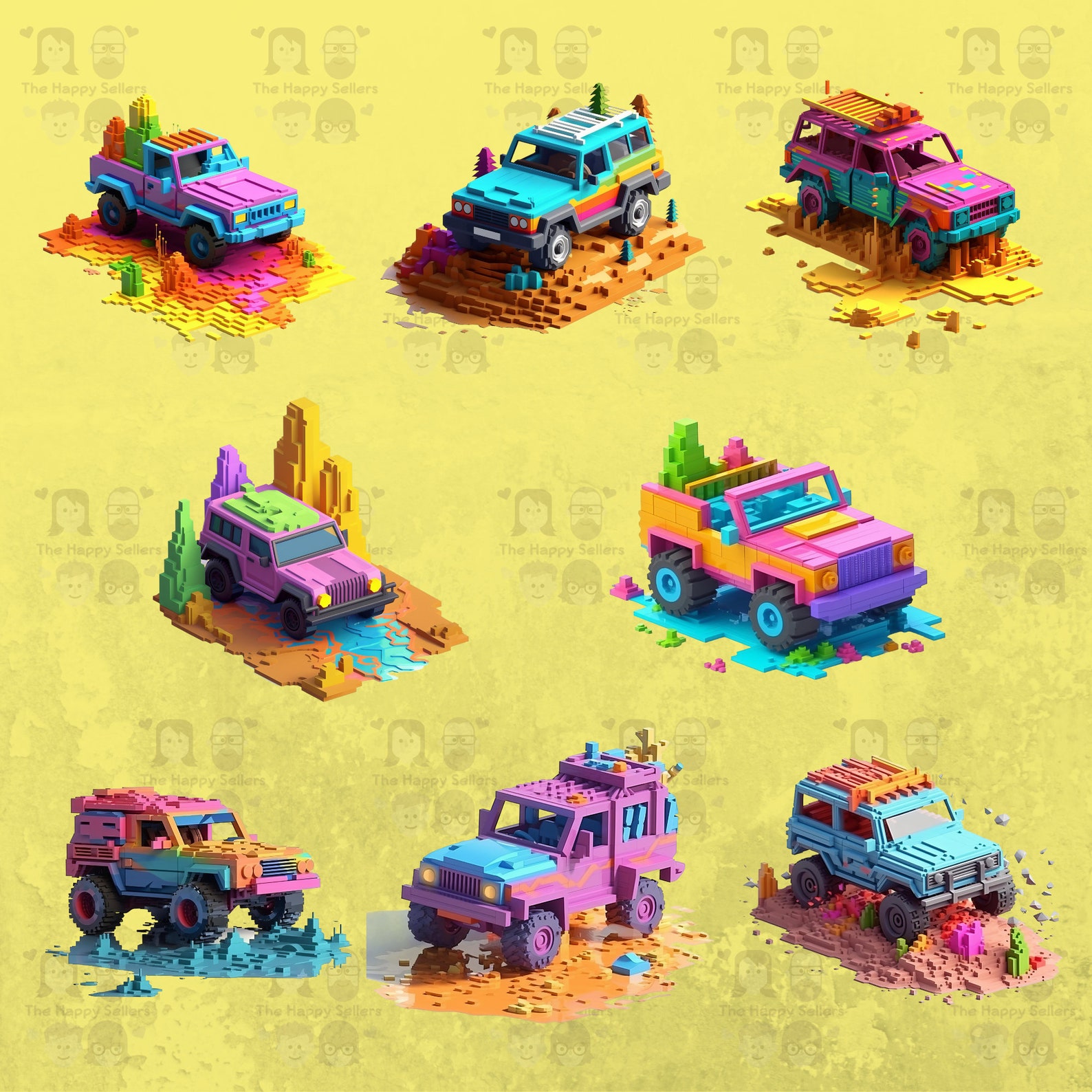 16 Voxel Atvs Clipart Pack INSTANT DOWNLOAD 16 All-terrain Vehicle ...