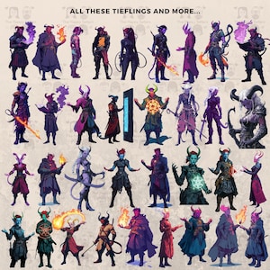 112 Tiefling Clipart Bundle - Instant Download, PNG Images, Transparent ...