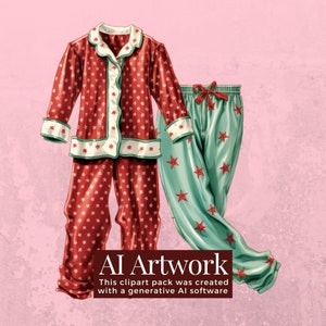 80 Christmas Pajamas Clipart Pack INSTANT DOWNLOAD 80 Cozy Christmas ...