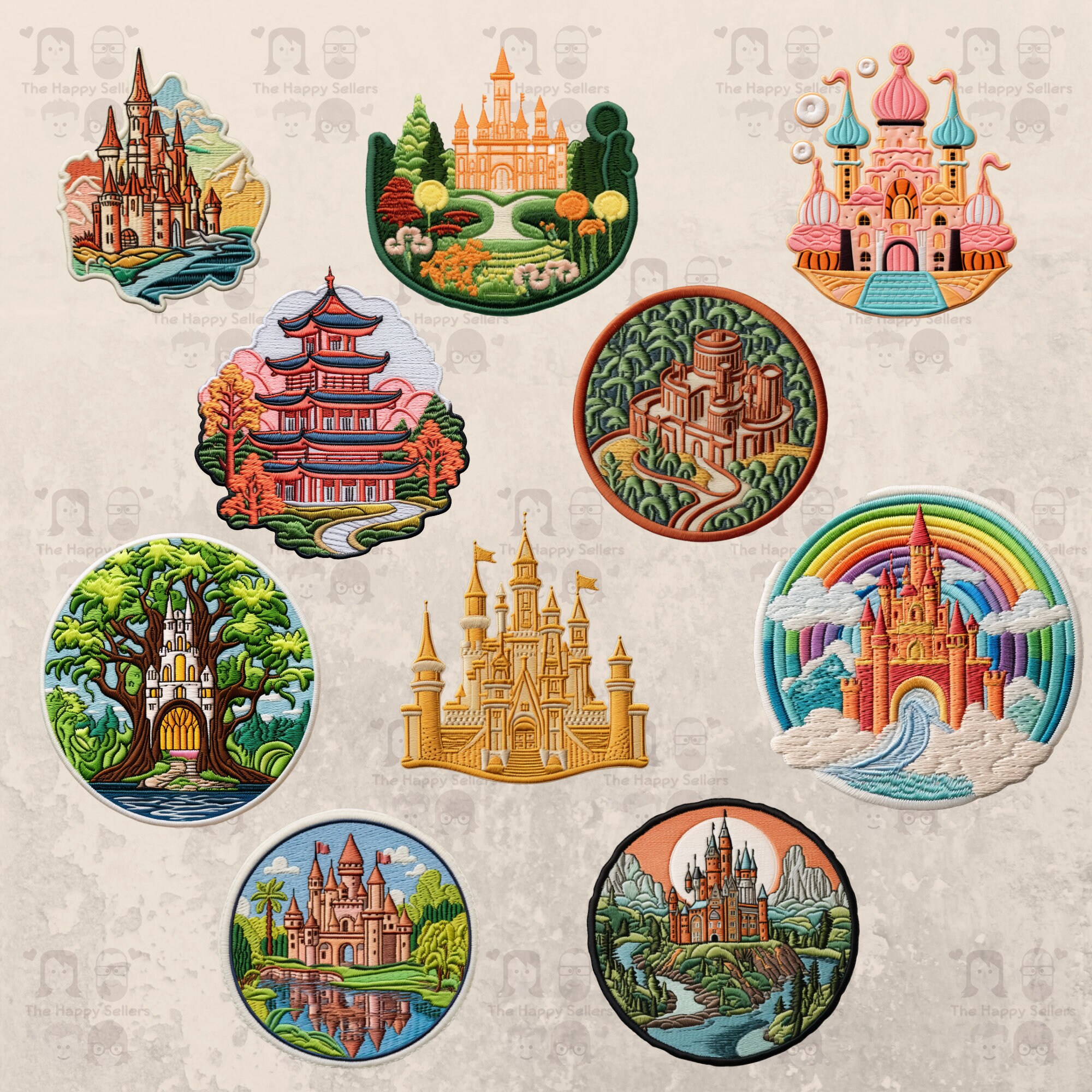40 Castle Patches Clipart Pack INSTANT DOWNLOAD Castle Patch ...
