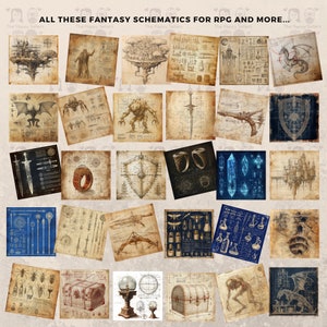 128 Fantasy Schematics Clipart Bundle for RPG - Instant Download ...