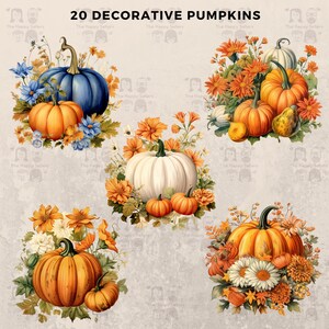 20 Decorative Pumpkins Clipart Pack INSTANT DOWNLOAD 20 Decorative ...