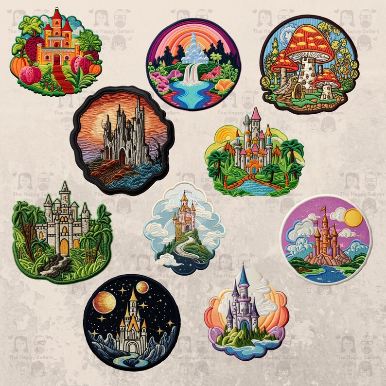 40 Castle Patches Clipart Pack INSTANT DOWNLOAD Castle Patch ...