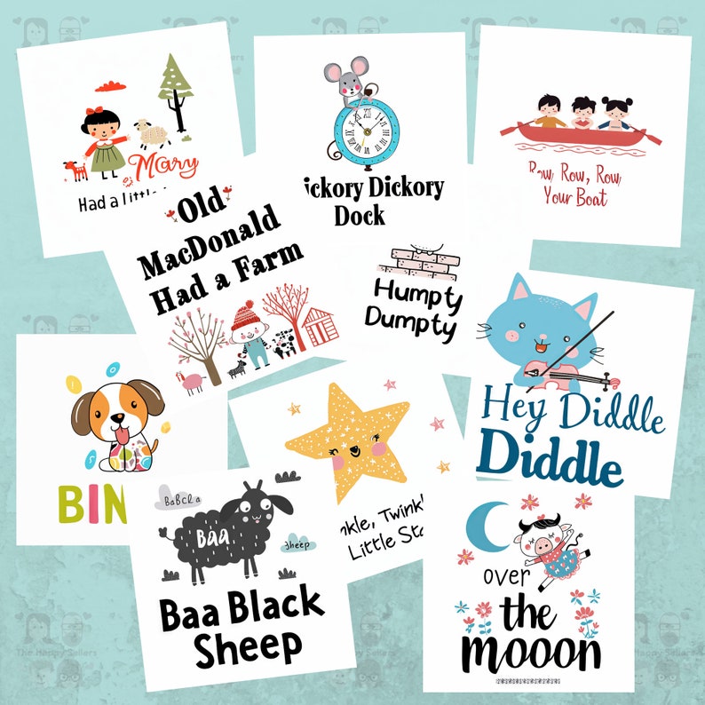 15 Nursery Rhymes Clipart Pack INSTANT DOWNLOAD, PNG Transparent ...