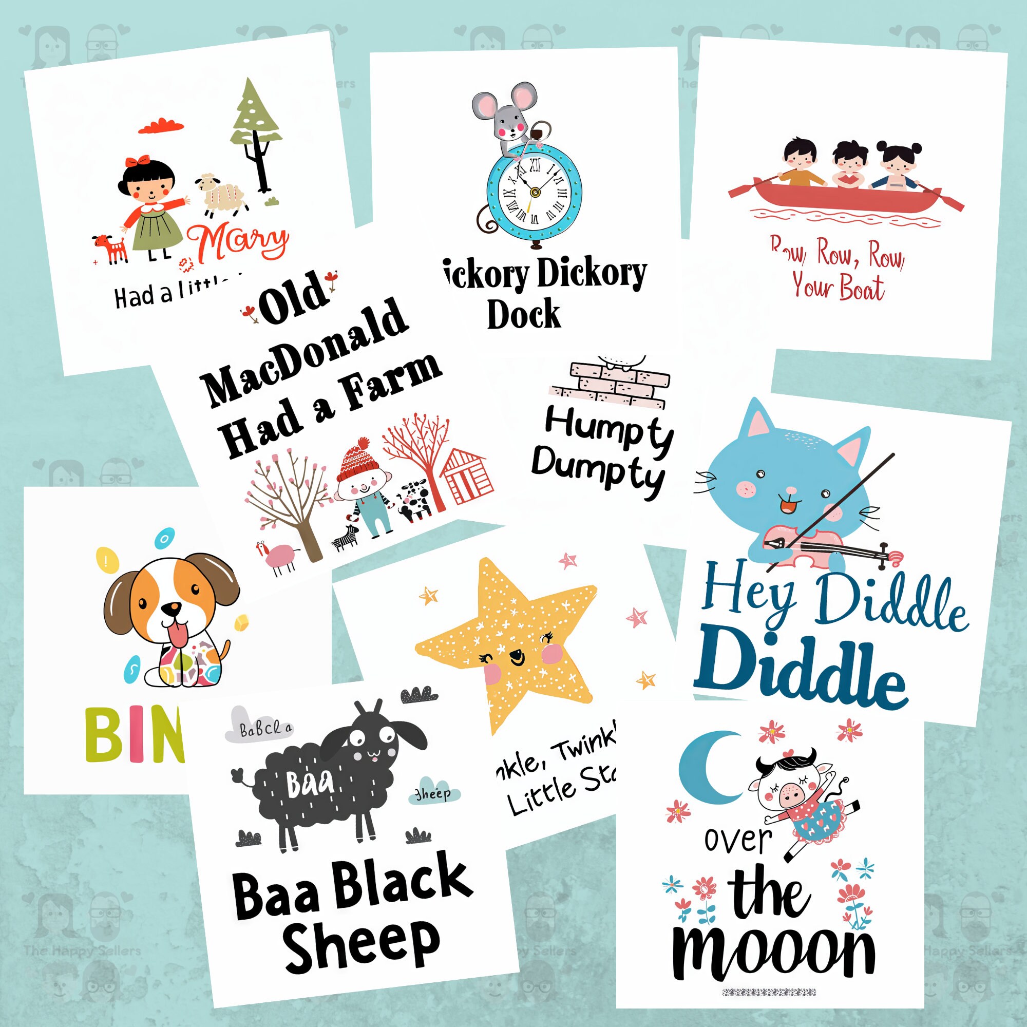 15 Nursery Rhymes Clipart Pack - INSTANT DOWNLOAD, PNG Transparent ...