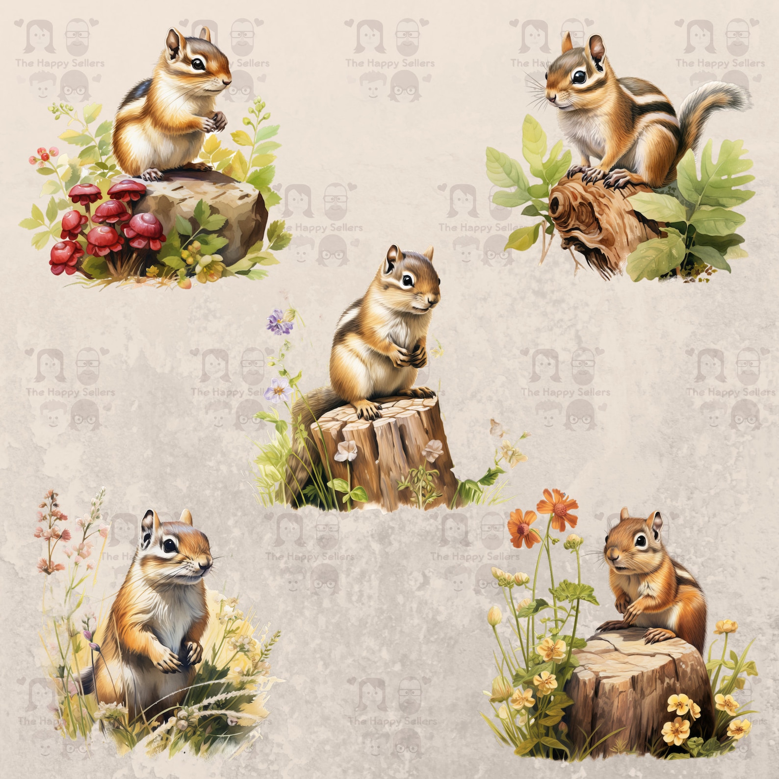 20 Chipmunk Clipart Pack INSTANT DOWNLOAD 20 Adorable Chipmunk ...