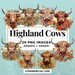 20 Highland Cows Clipart Pack INSTANT DOWNLOAD 20 Adorable - Etsy