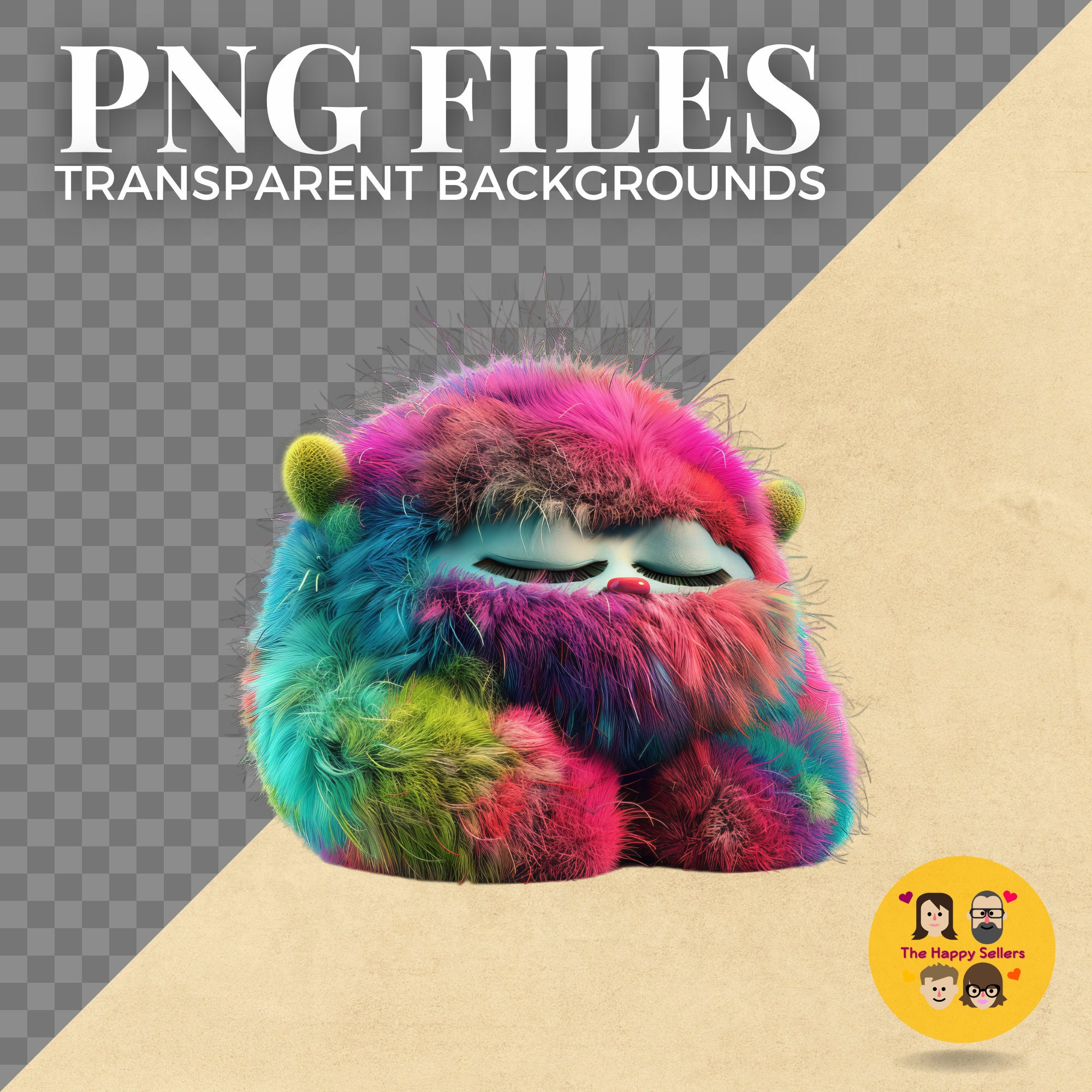 40 Sleeping Fuzzy Creatures Clipart Pack - INSTANT DOWNLOAD, PNG ...