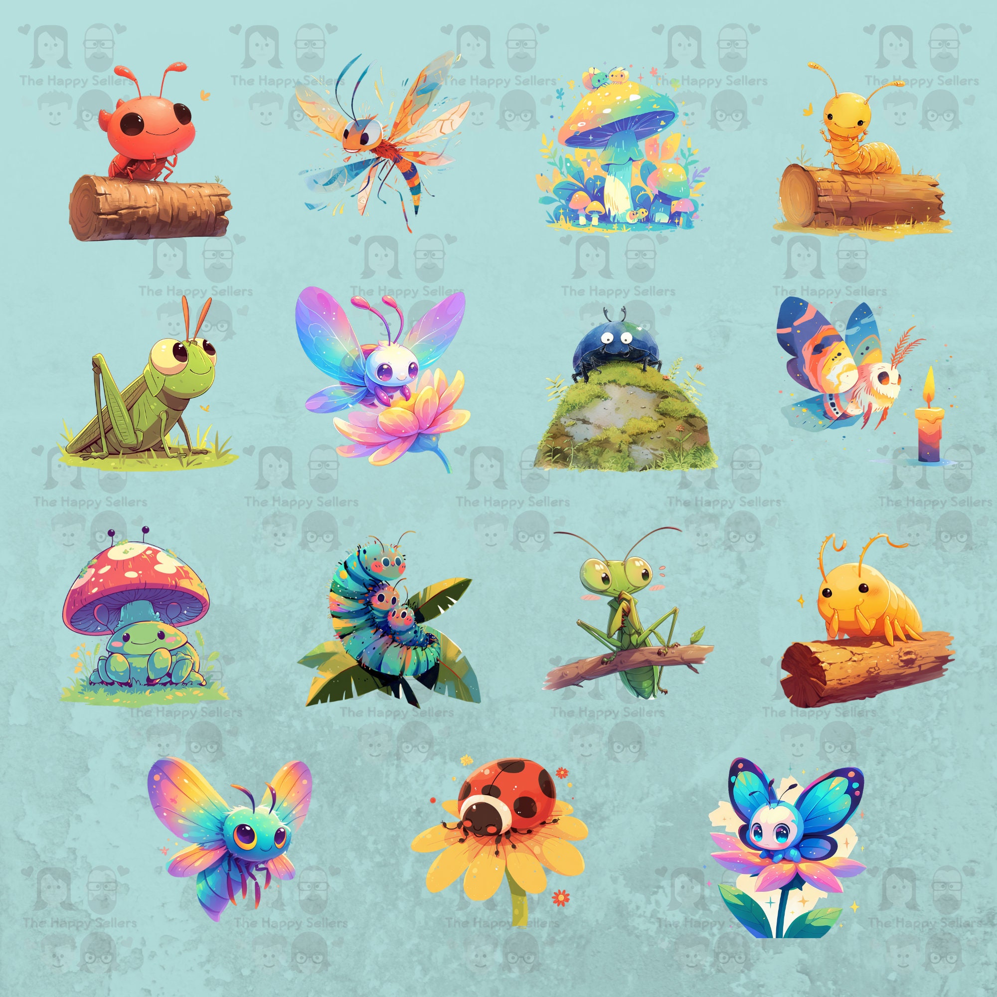 30 Cute Bugs Clipart Pack INSTANT DOWNLOAD 30 Adorable Bug ...