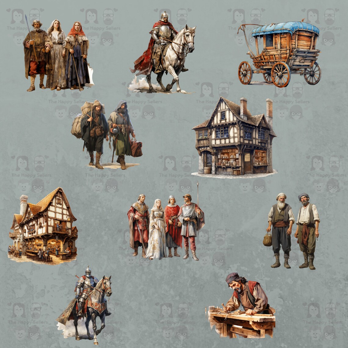 40 Medieval Life Clipart Pack INSTANT DOWNLOAD 40 Medieval Life ...