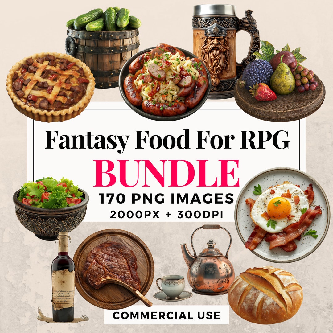 170 Fantasy Food for RPG Clipart Bundle - Instant Download, PNG Images ...