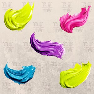 20 Neon Colors Smears Clipart Pack INSTANT DOWNLOAD 20 Vivid Neon Smear ...