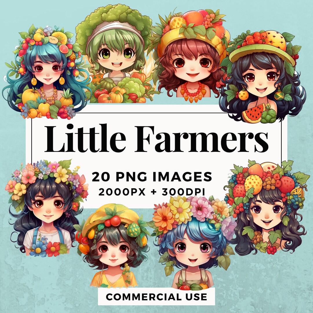 20 Little Farmers Clipart Pack INSTANT DOWNLOAD 20 Charming Farmer Kid ...