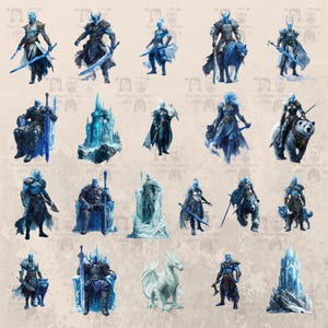41 Fantasy Frost People Clipart Pack INSTANT DOWNLOAD 41 Ice-themed ...