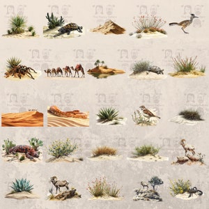 70 Dune Desert Biome Clipart Pack INSTANT DOWNLOAD 70 Desert Landscape ...