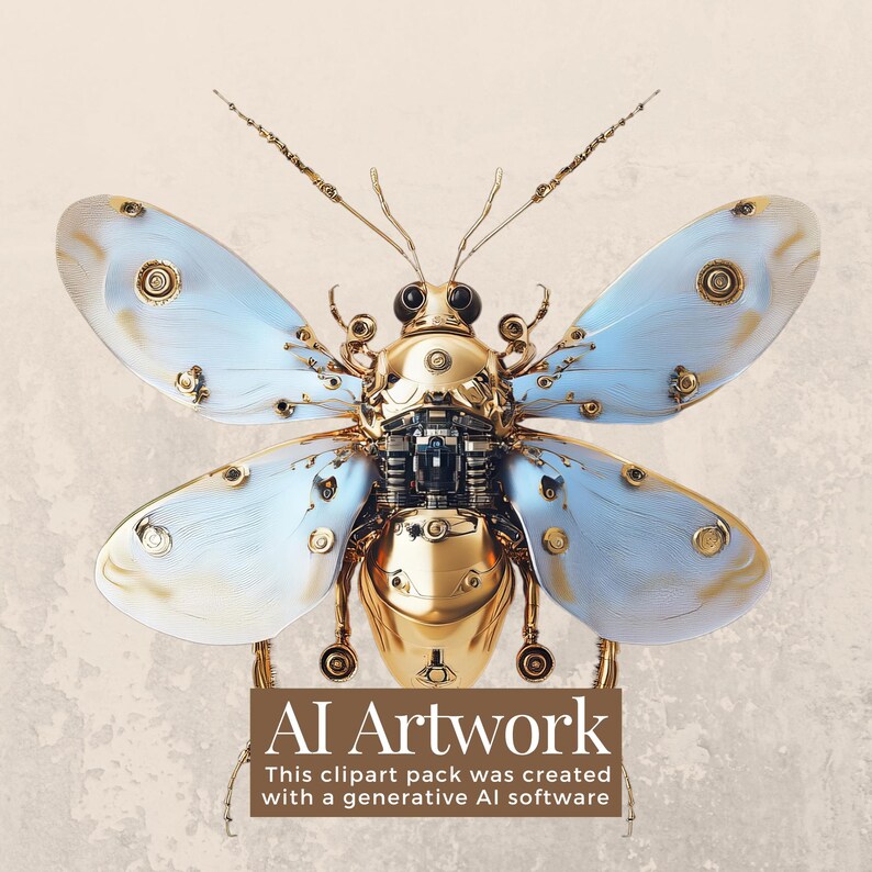 58 Robotic Bugs Clipart Pack INSTANT DOWNLOAD 58 Futuristic Bug ...