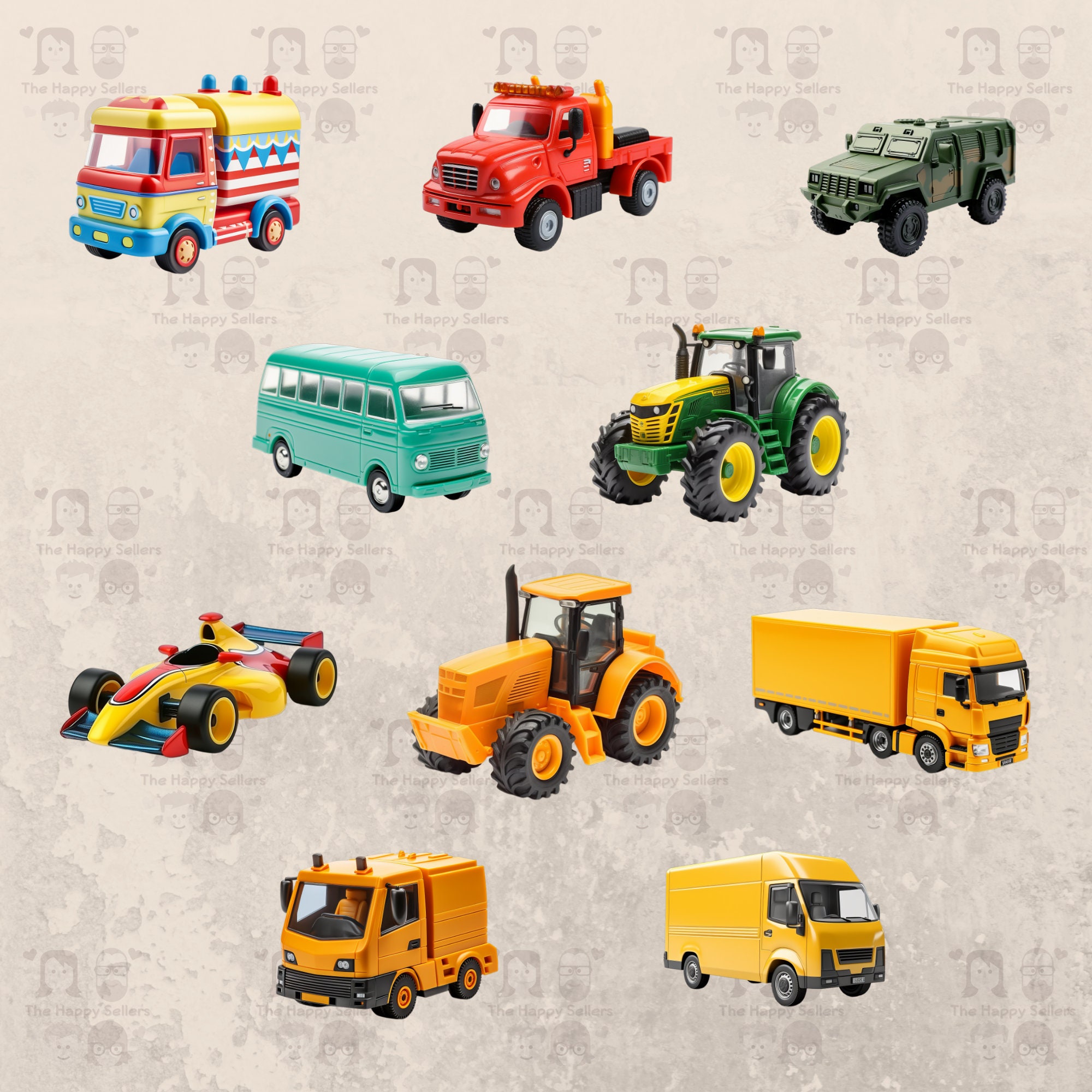 45 Toy Vehicles Clipart Pack INSTANT DOWNLOAD 45 Car Illustrations, PNG ...