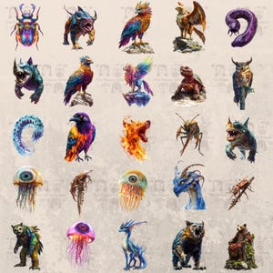 70 Mythical Animals Clipart Pack INSTANT DOWNLOAD 70 Fantasy Creatures ...