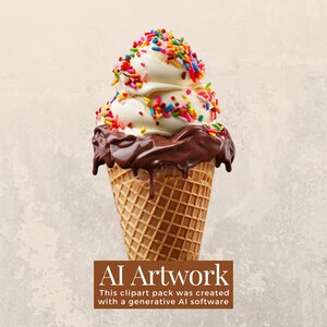 20 Ice Cream Cones Clipart Pack INSTANT DOWNLOAD 20 Ice Cream Cone ...