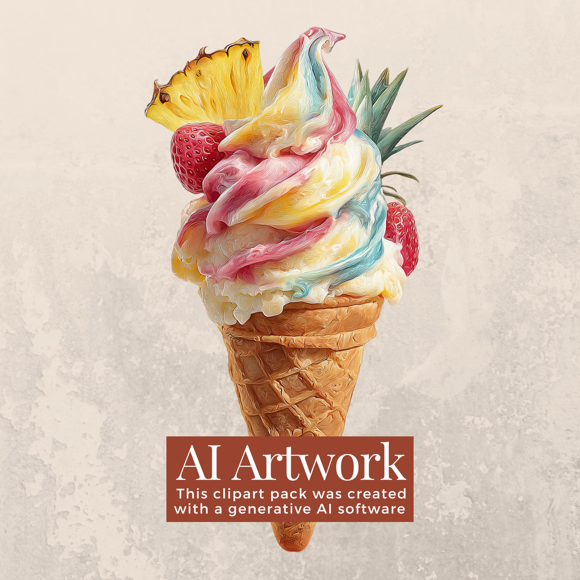20 Ice Cream Cones #2 Clipart Pack INSTANT DOWNLOAD 20 Sweet Treat ...