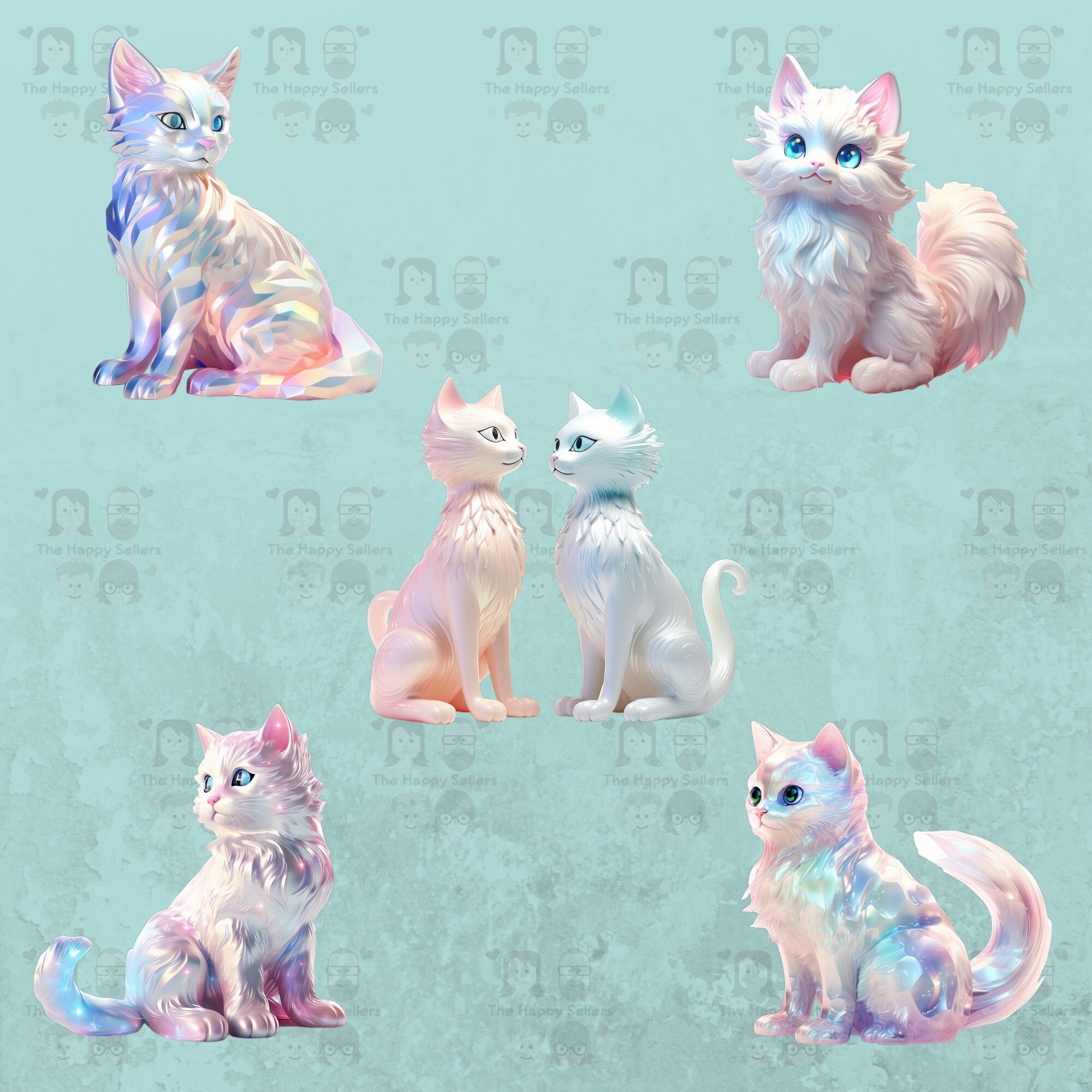 20 Magical Cats Clipart Pack INSTANT DOWNLOAD 20 Enchanting Cat ...