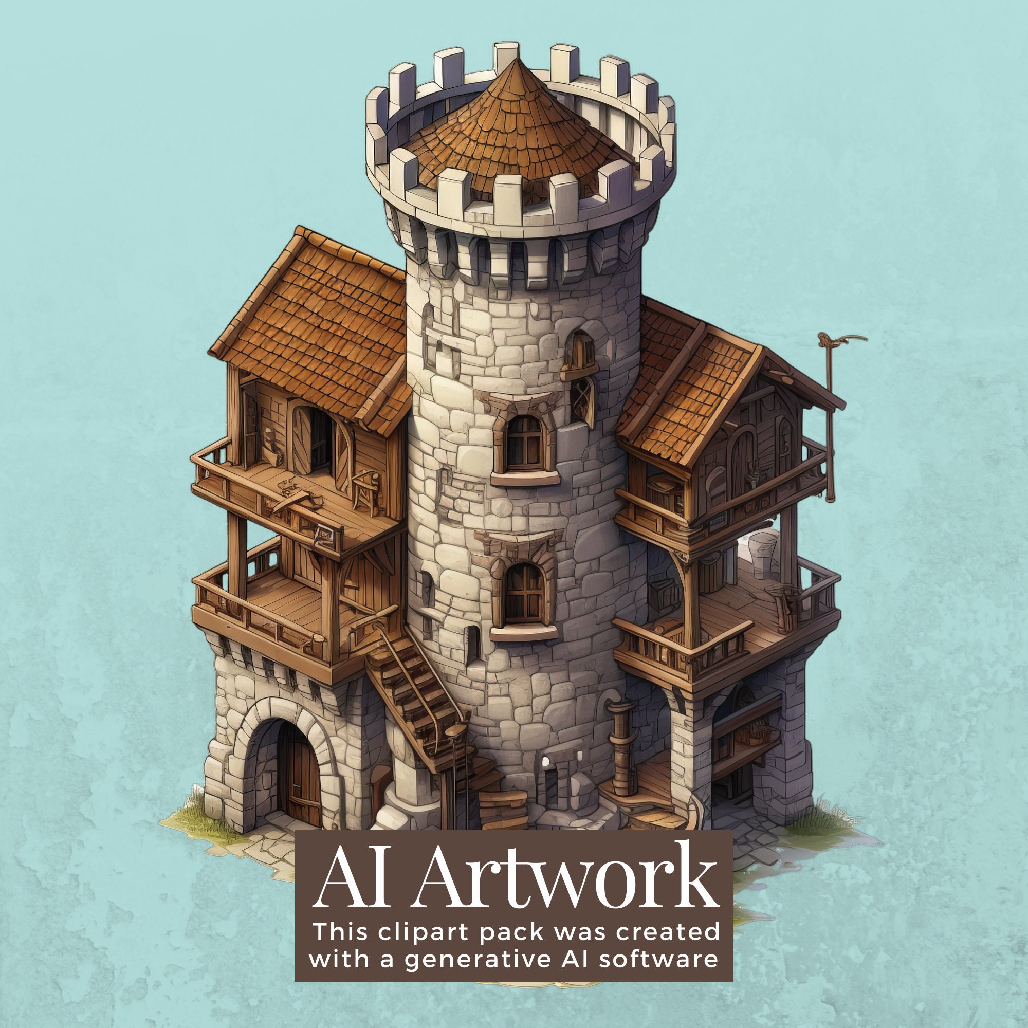 20 Medieval Architecture Clipart Pack INSTANT DOWNLOAD 20 Architectural ...