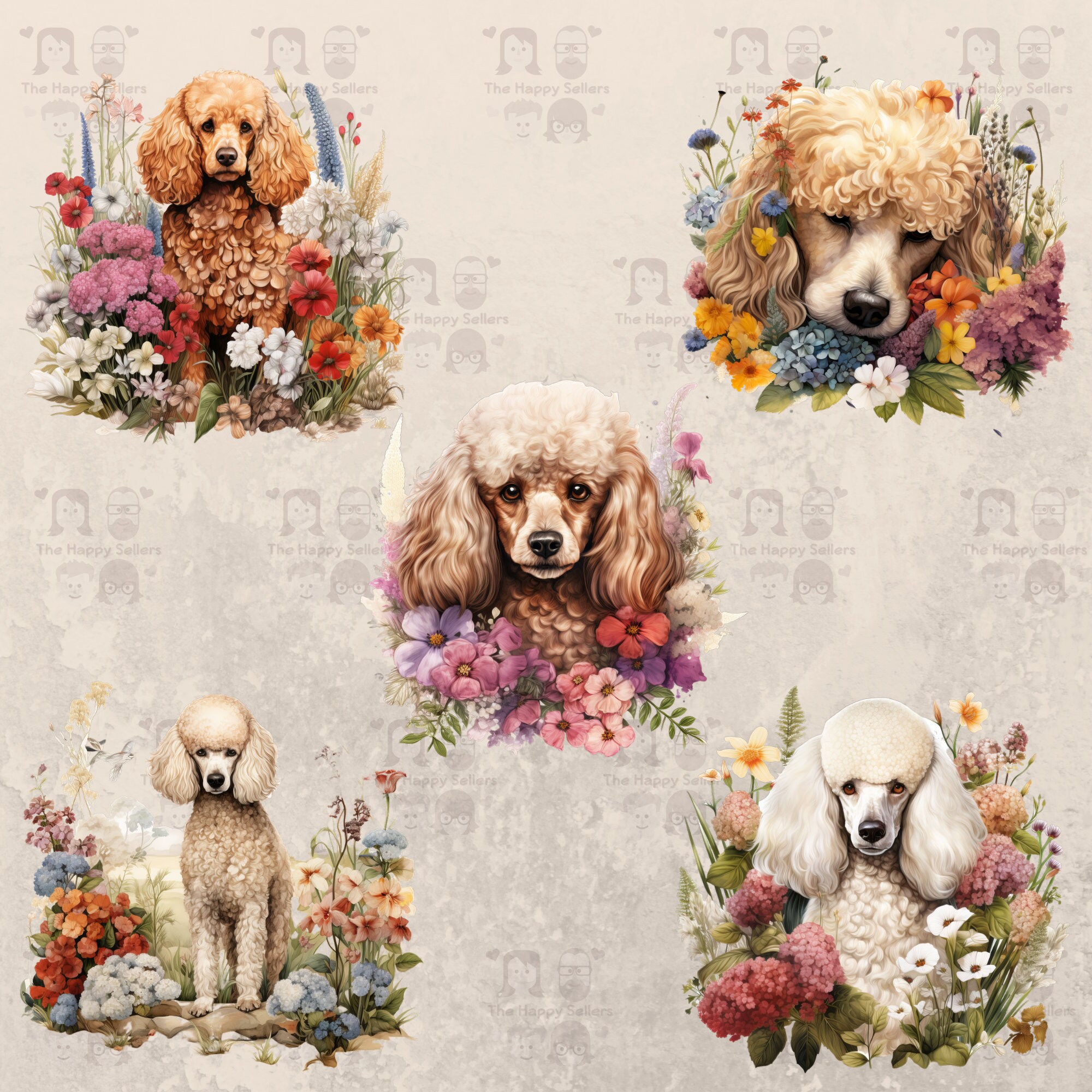 10 Poodles Clipart Pack INSTANT DOWNLOAD 10 Adorable Poodle ...