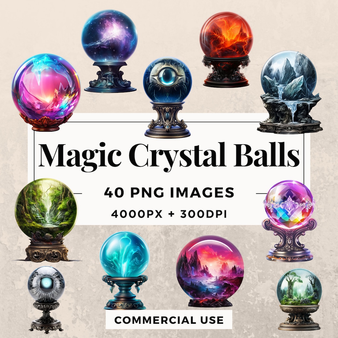 40 Magic Crystal Balls Clipart Pack INSTANT DOWNLOAD 40 - Etsy