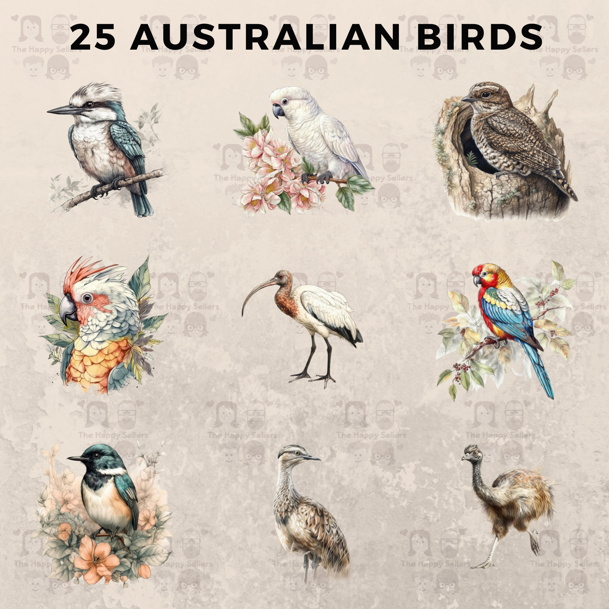 25 Australian Birds Clipart Pack INSTANT DOWNLOAD Wildlife ...