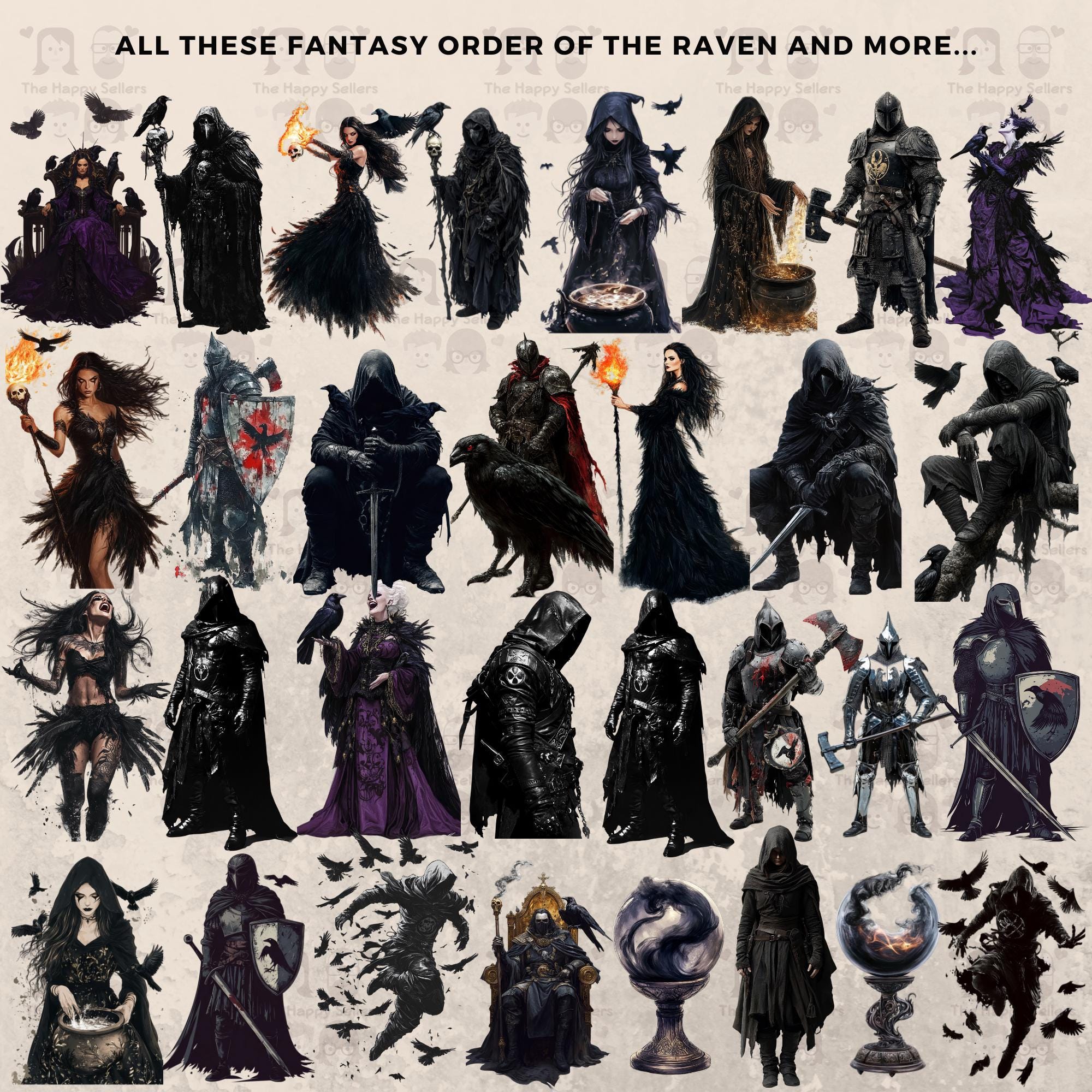 140 Fantasy Order of the Raven Clipart Bundle - Instant Download, PNG ...