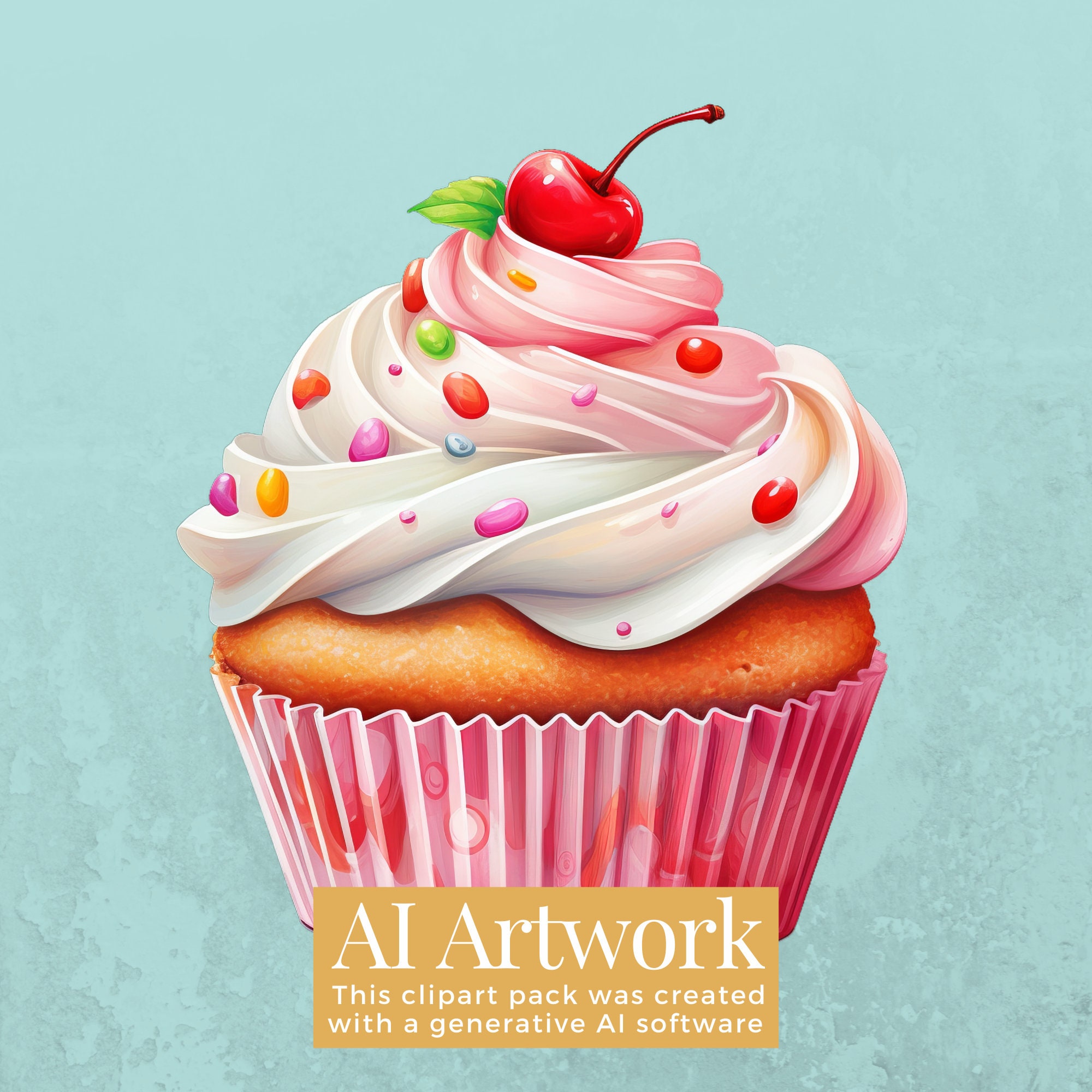 20 Whimsical Cupcakes Clipart Pack INSTANT DOWNLOAD 20 Charming Cupcake ...