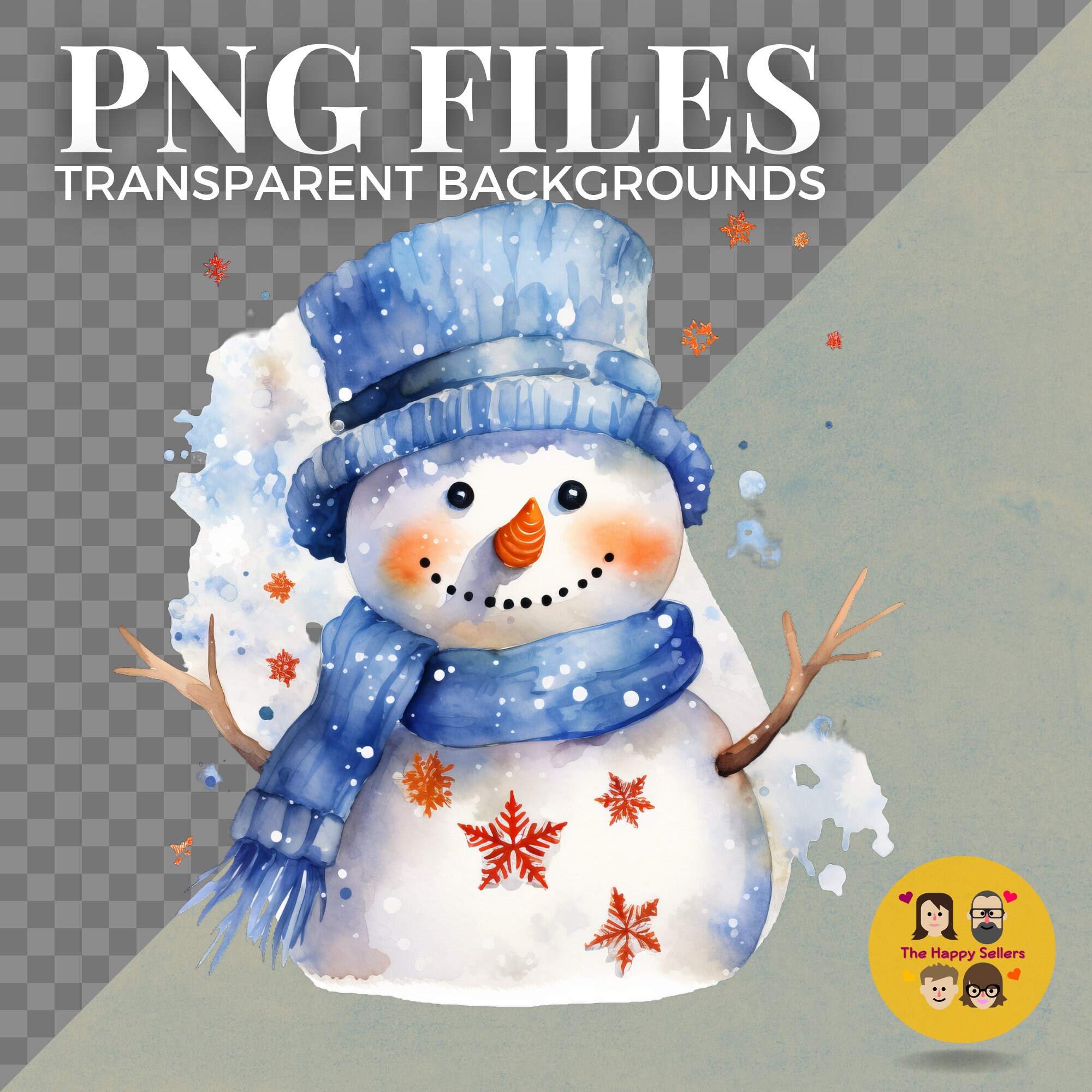 10 Watercolor Snowmen Clipart Pack INSTANT DOWNLOAD 10 Snowman ...