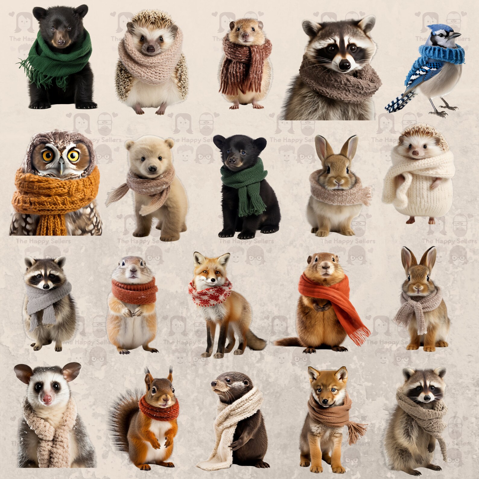 50 Forest Animals in Winter Clipart Pack INSTANT DOWNLOAD 50 Winter ...