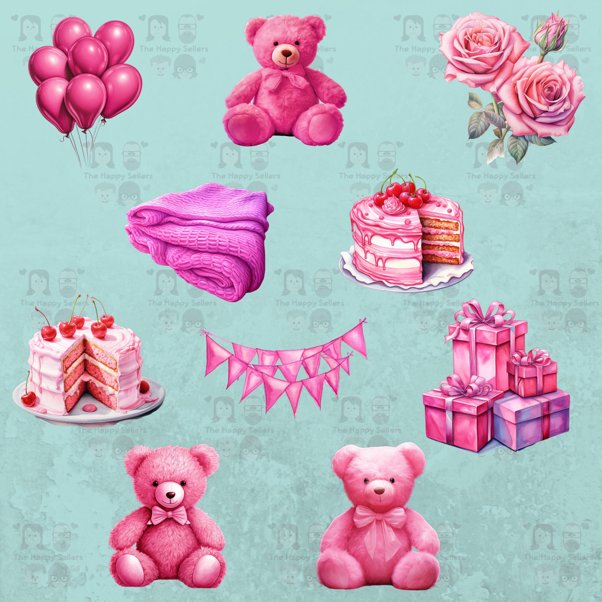 40 Pink Baby Birthday Clipart Pack INSTANT DOWNLOAD 40 Pink - Etsy