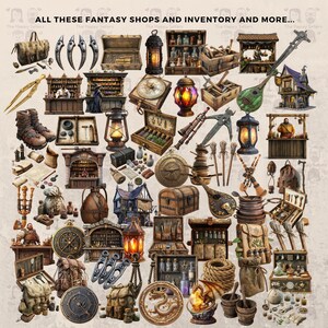 140 Fantasy Shops and Inventory Clipart Bundle #1 - Instant Download ...
