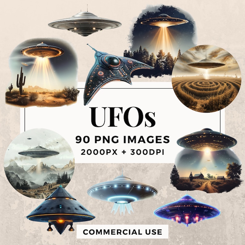 90 Ufos Clipart Pack - INSTANT DOWNLOAD, PNG Transparent Background ...