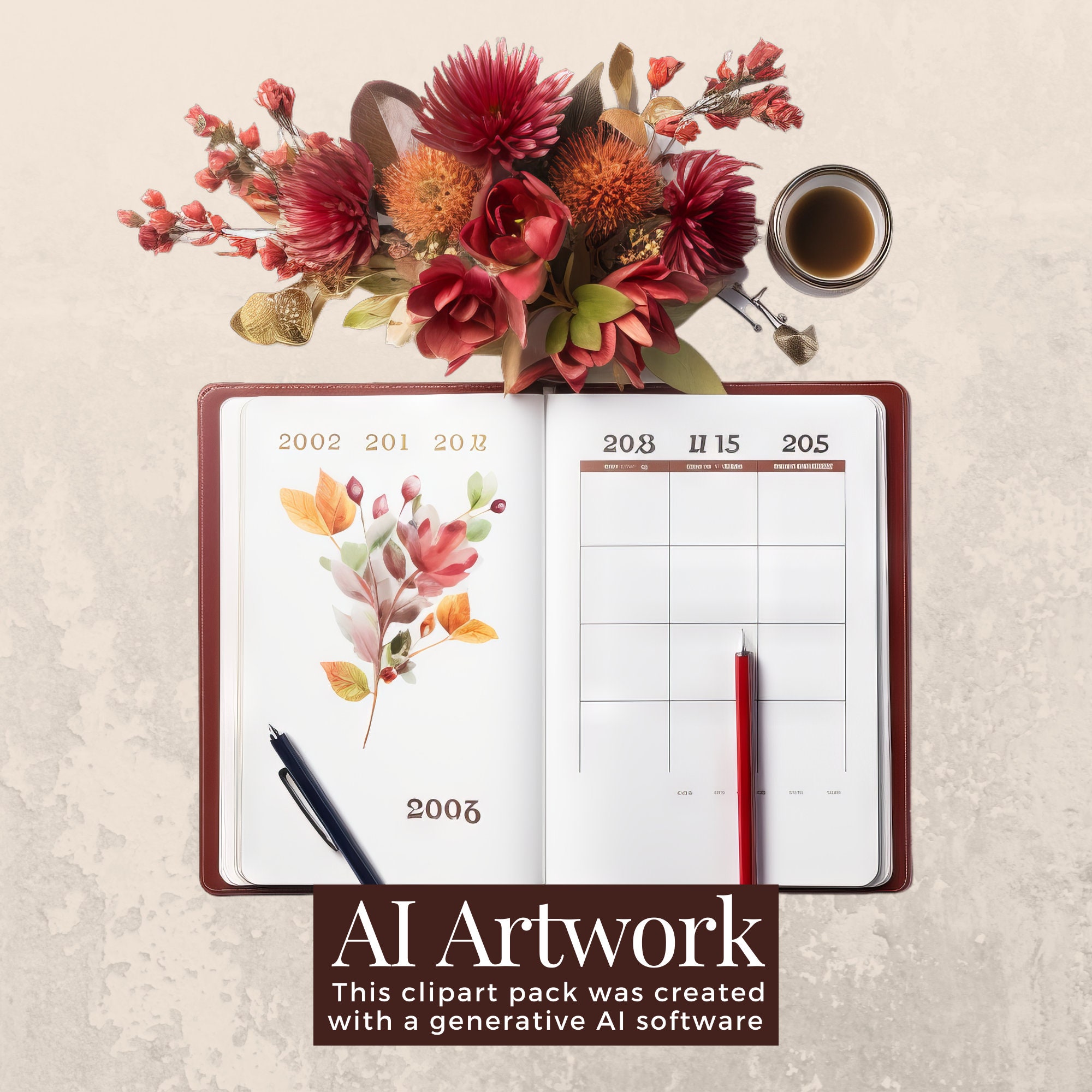 20 Bold Planners Clipart Pack INSTANT DOWNLOAD 20 Planner Illustrations ...