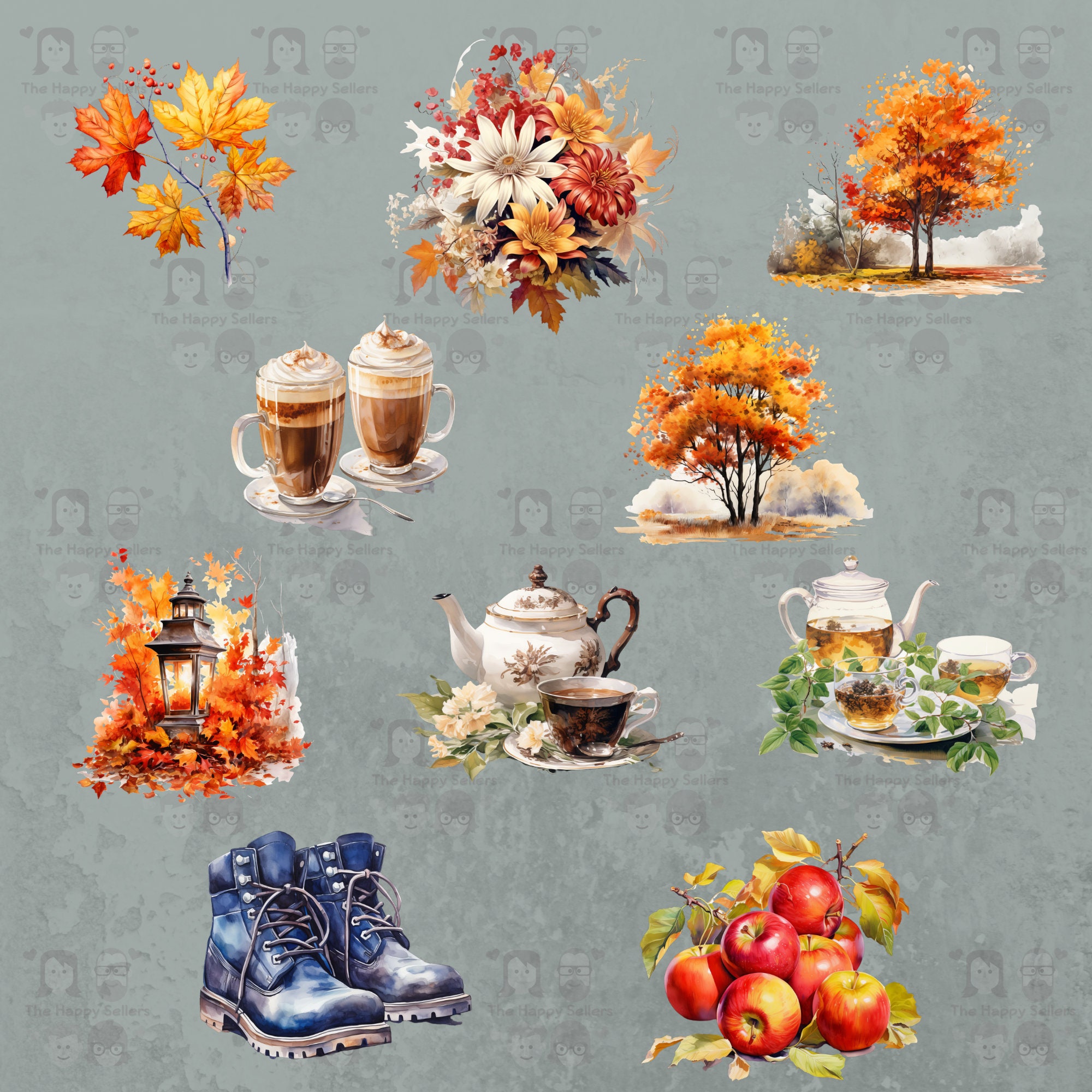 40 Cozy Autumn Clipart Pack INSTANT DOWNLOAD 40 Cozy Autumn ...