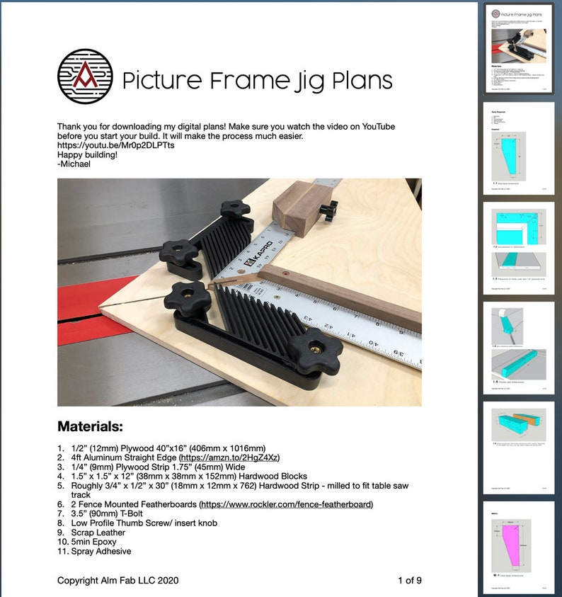 Digital Plans | Picture Fram Jig Plans | Imperial and Metric - Etsy
