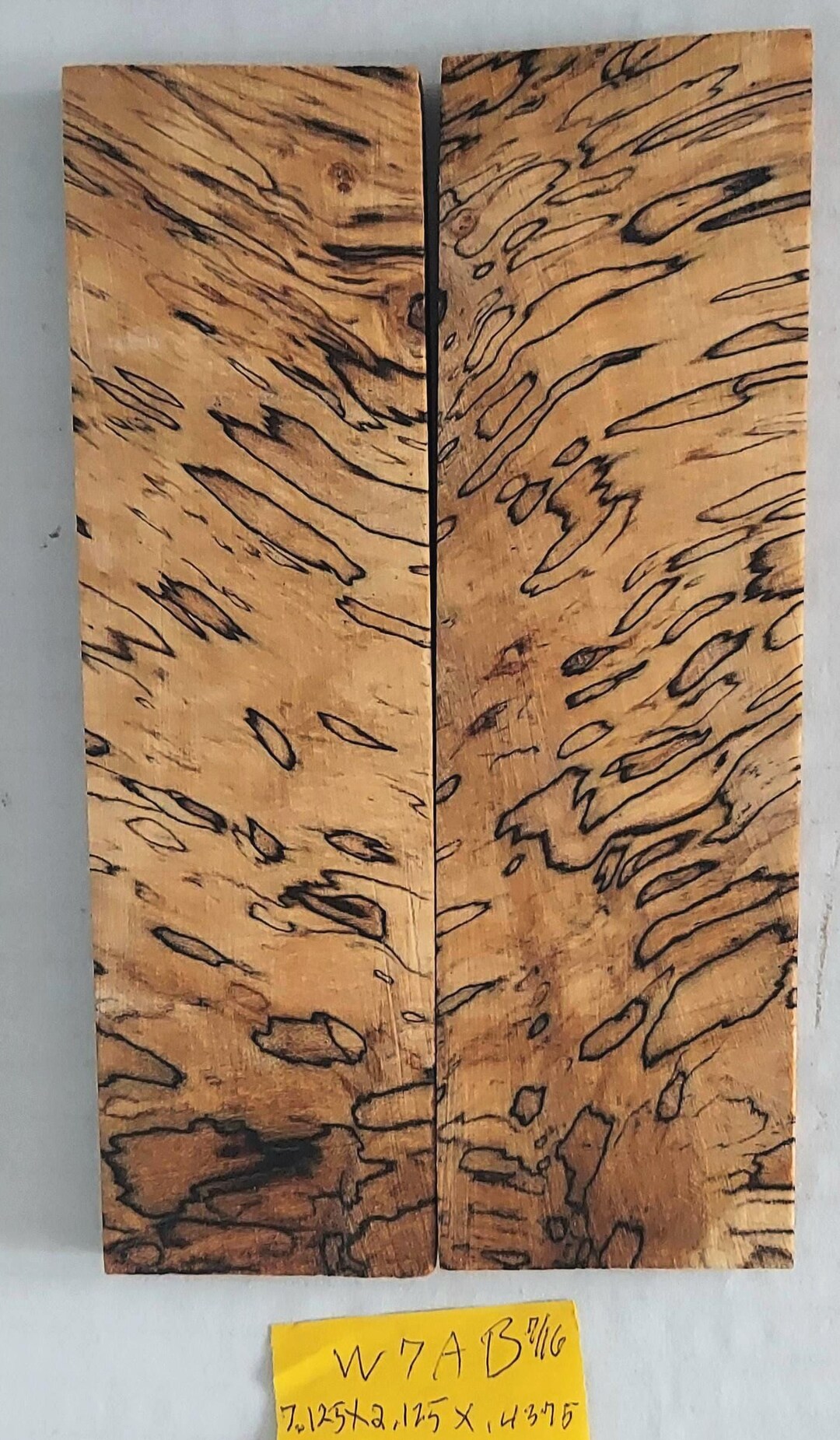 Ser#w7ab, 2 Piece Book End Knife Scale Set, Stabilized, Spalted Maple ...