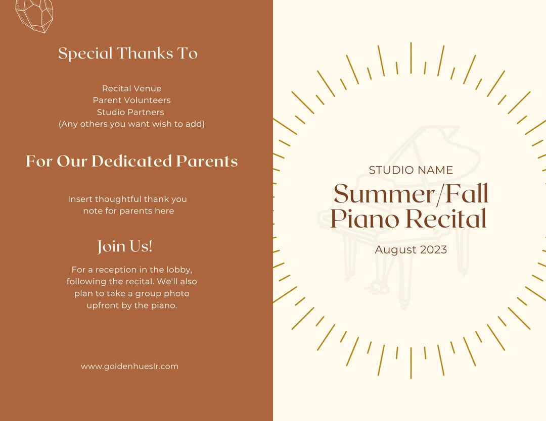 Recital Template, Editable - Etsy